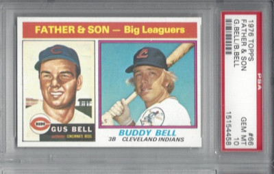 1976 Topps baseball card 66 Gus Buddy Bell Cleveland Indians PSA 10 inv ...
