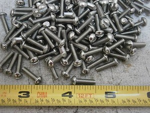 Machine Screws #6/32 x 1/2" Long Slotted Round Head Stainless Lot of 25 ...