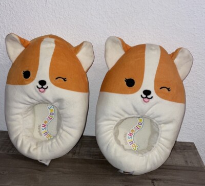 Squishmallow Women's Regina the Corgi Plush Slippers Adult Size 7-8 | eBay