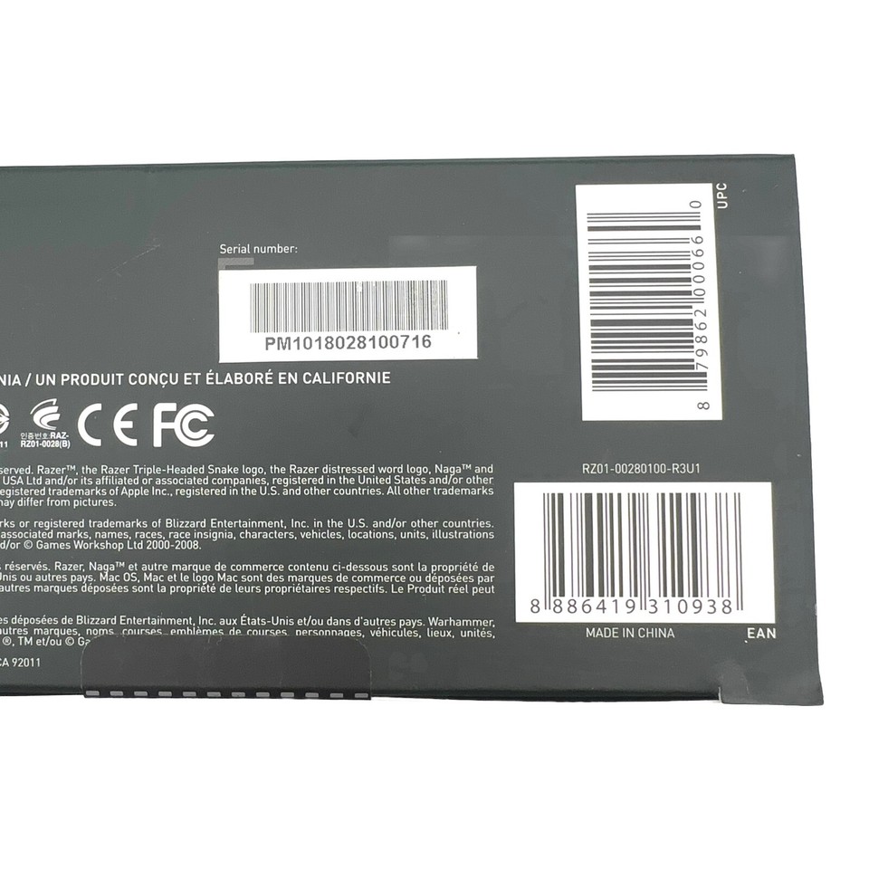 NEW Razer Naga MMOG Gaming Mouse Model NO. RZ01-0028 | eBay