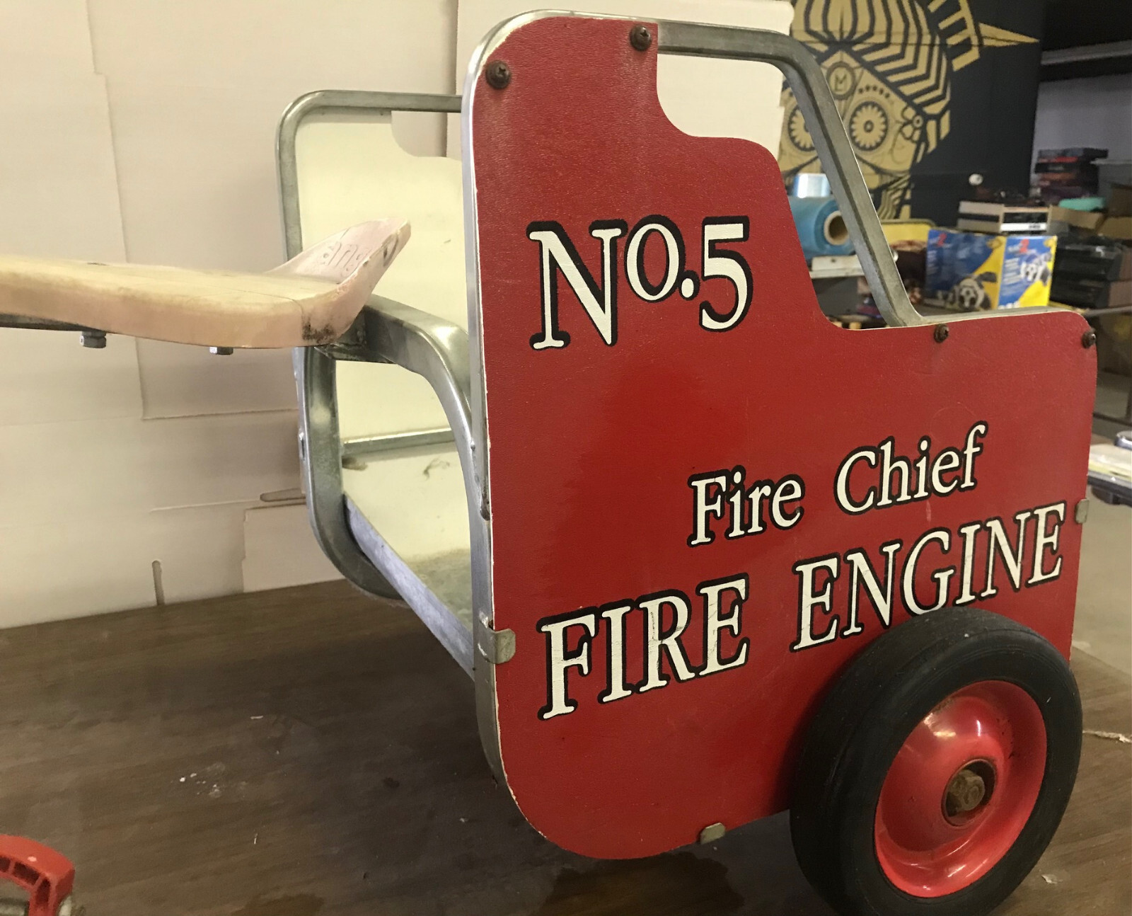 Vintage Child's Silver Rider Angeles Fire Chief No. 5 Fire Engine ...