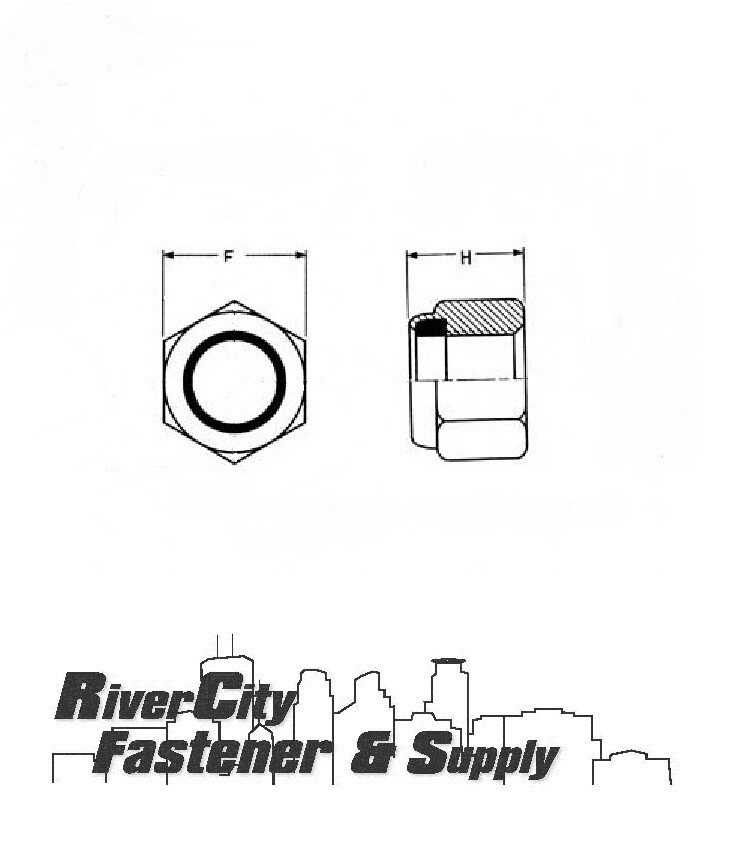 3/8-16 Stainless Steel Nylon Insert Stop Nuts 3/8x16 Nuts 3/8 x 16 Lock ...