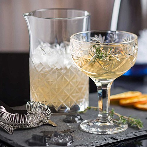 Cocktail Mixing Glass Jug Pitcher With Hawthorne Strainer Bar Mixer ...