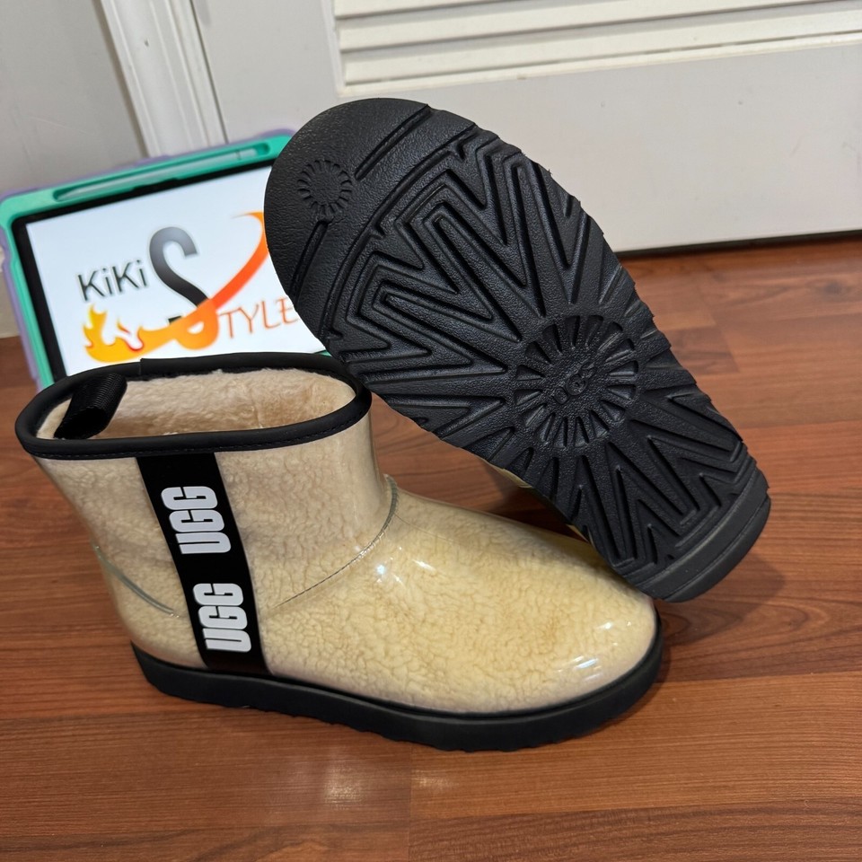 New Without Box UGG Classic Clear Mini Boot Natural Black Women's Boots ...