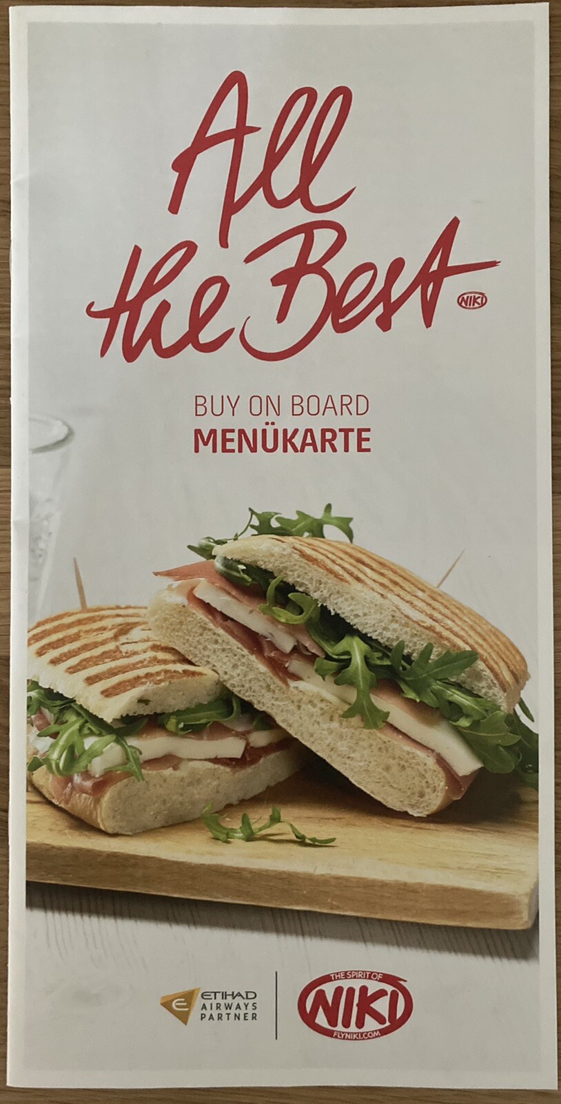 NIKI AIRLINES/AIR BERLIN MENU SKY BAR PRICE LIST BROCHURE SUMMER 2017 ...