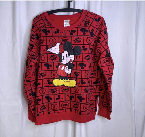 NEW Mickey MOUSE Disney AOP SWEATSHIRT Large NWT Deadstock All Over ...