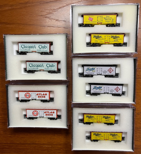LOT OF 5 SETS FULL THROTTLE Z SCALE BEER REEFERS - SEE DETAILED ...