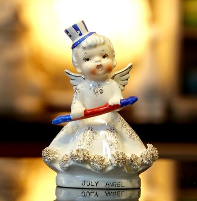 RARE Norcrest 1957 Angel of the Month Figurine July Girl Firecracker ...