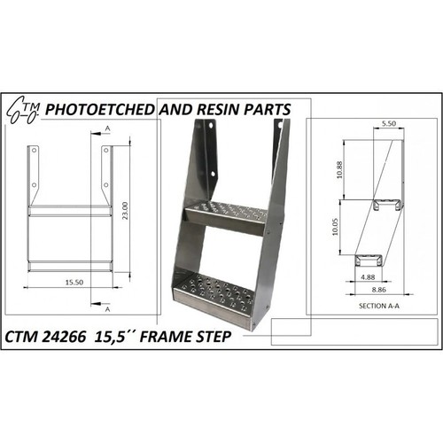 CTM 1/24 1/25 Universal 15.5" Metal Frame Step Photoetch Parts for ...