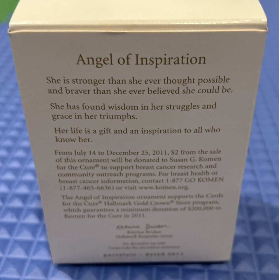 2011 Hallmark ANGEL OF INSPIRATION Breast Cancer PINK RIBBON Ornament ...