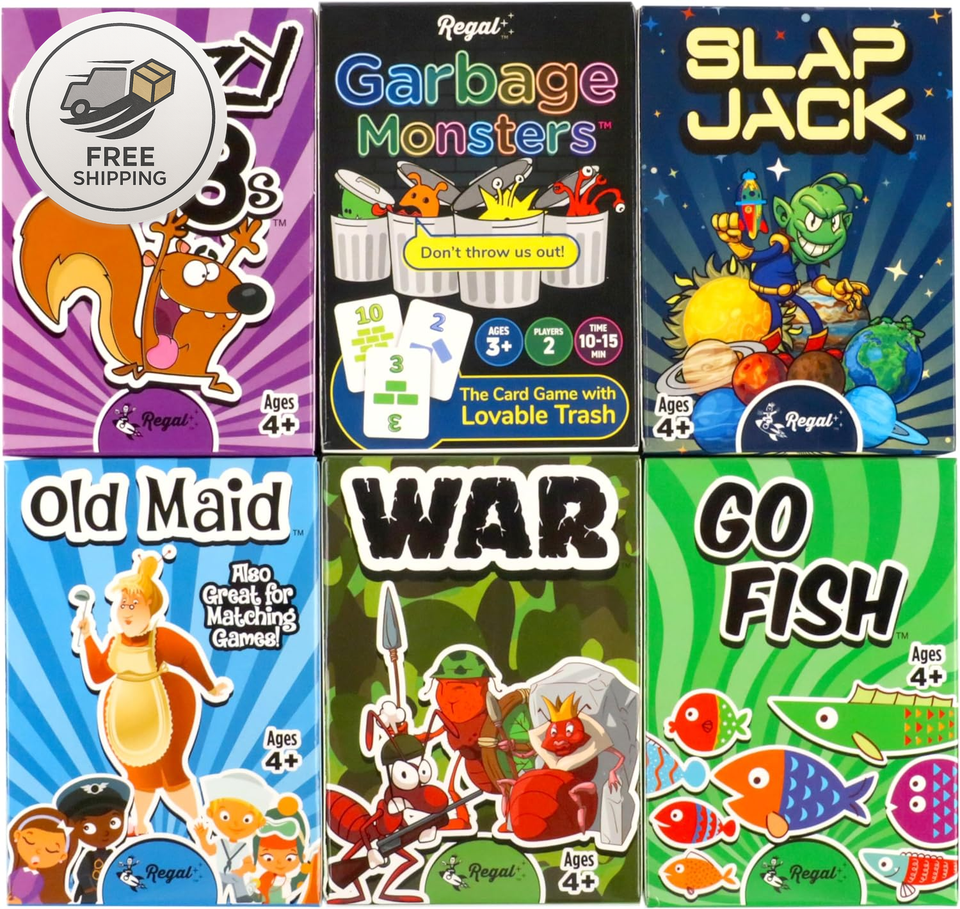Card Games for Kids - Go Fish, Crazy 8'S, Old Maid, Slap Jack, Garbage ...
