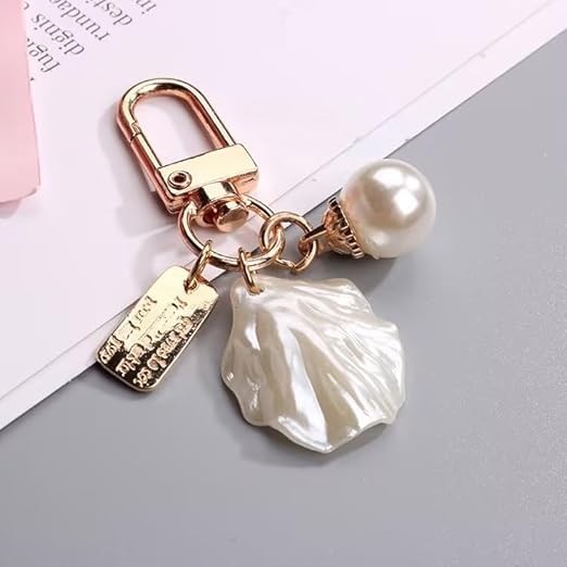 Gold Pendant Handbag Rhinestones Keychain Keyring Shell Purse Charm ...