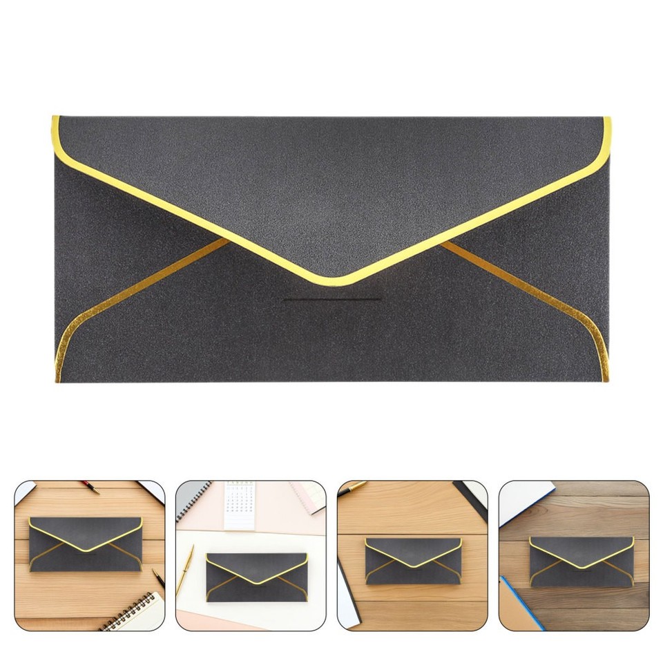 15pcs Gold Edged V-Shaped Flap Envelopes, Cardstock Envelopes for ...