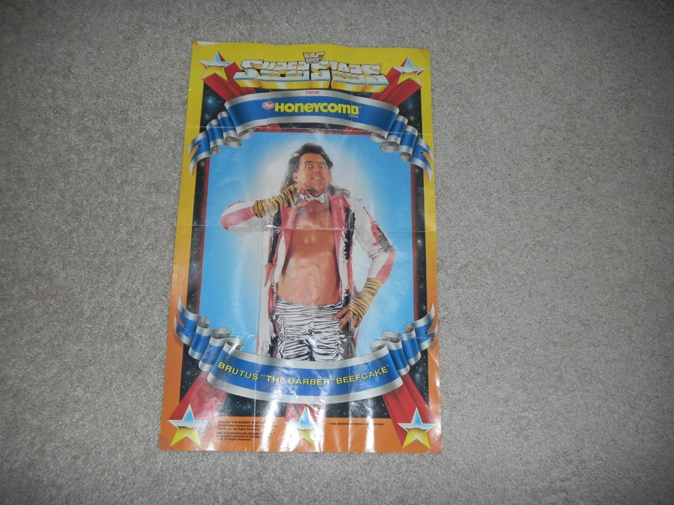 1989 WWF Honeycomb Poster Demolition Brutus The Barber Beefcake Capt ...