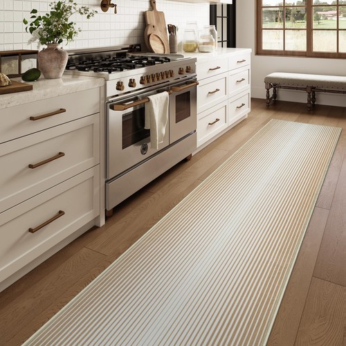 Washable 2 x 12 Runner Rug Modern Abstract Hallway Runner Rug 12ft Tan ...