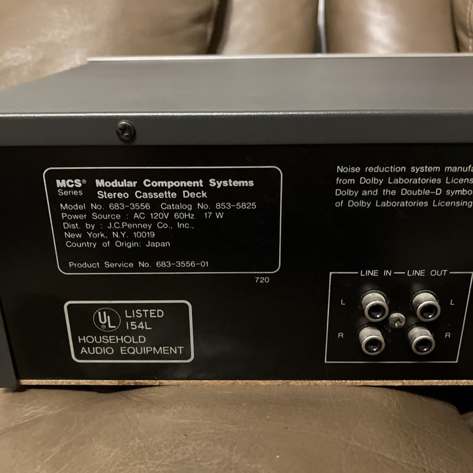 MCS SERIES 3556 Modular Component Systems Stereo Cassette Tape Deck ...