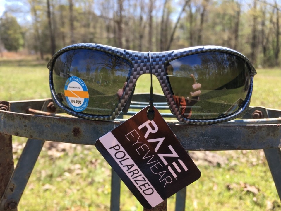 RAZE Eyewear Sunglasses Predator carbon fiber HDP smoke polarized black ...