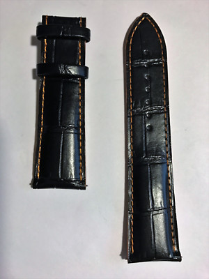 Original MIDO Multifort 23mm M005614A Black Leather Watch Band Strap ...