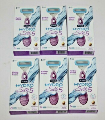 LOT (6) SCHICK HYDRO SILK 5 WOMEN'S RAZOR W/ 5-BLADE REFILLS HYDRA ...