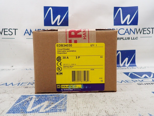 New Square D EDB34030 3 Pole 30 Amp 480Y/277 Volt Bolt On Circuit ...
