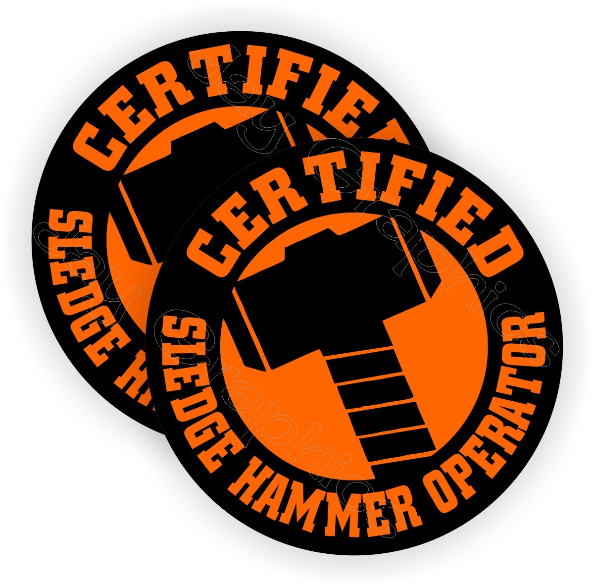 2 Sledge Hammer Operator Hard Hat Stickers | Funny Decals Labels Safety ...