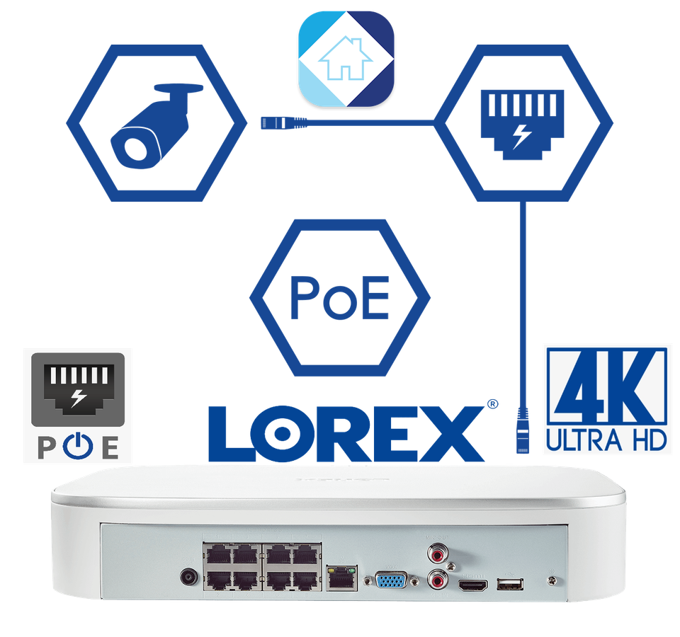 Lorex 4K Ultra HD IP PoE Add-On Indoor/Outdoor Bullet Security Camera ...