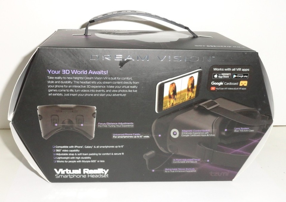 Tzumi Dream Vision 4586B Virtual Reality Smartphone Headset iOS ...
