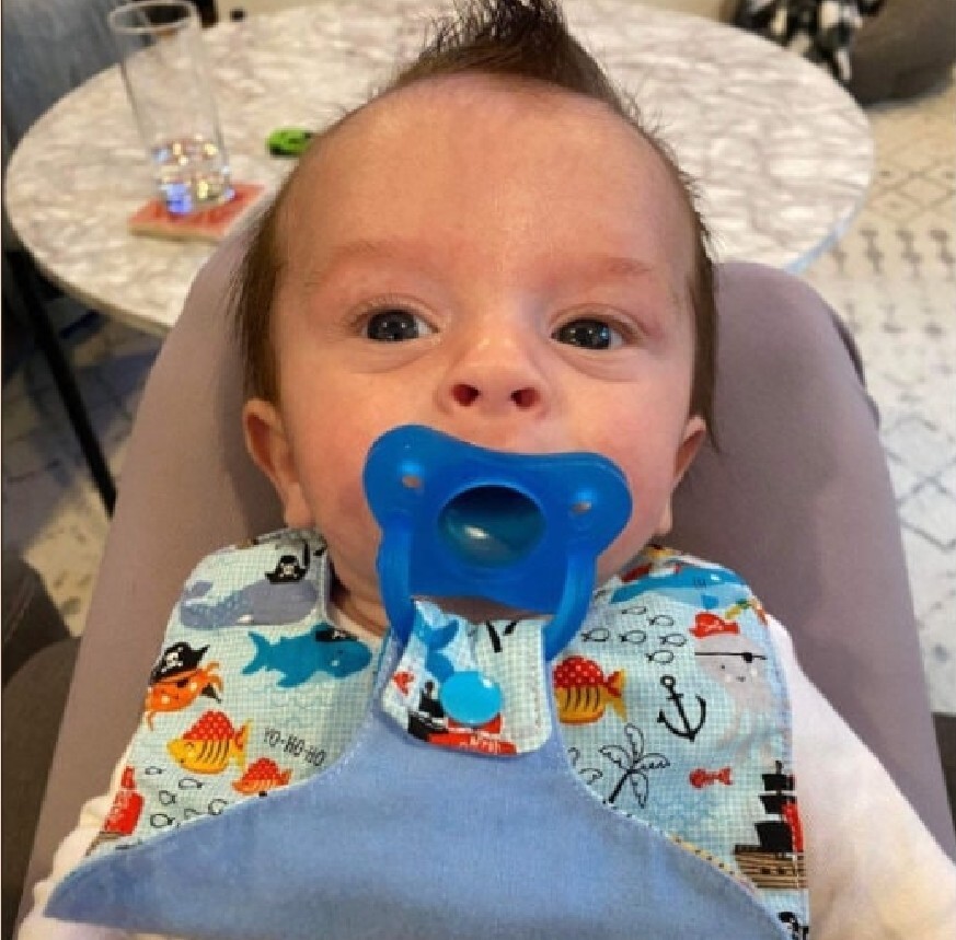 Baby Boy Binky Bib, Binky bib holder, handmade binky bib, Baby Boy, 0-6 ...