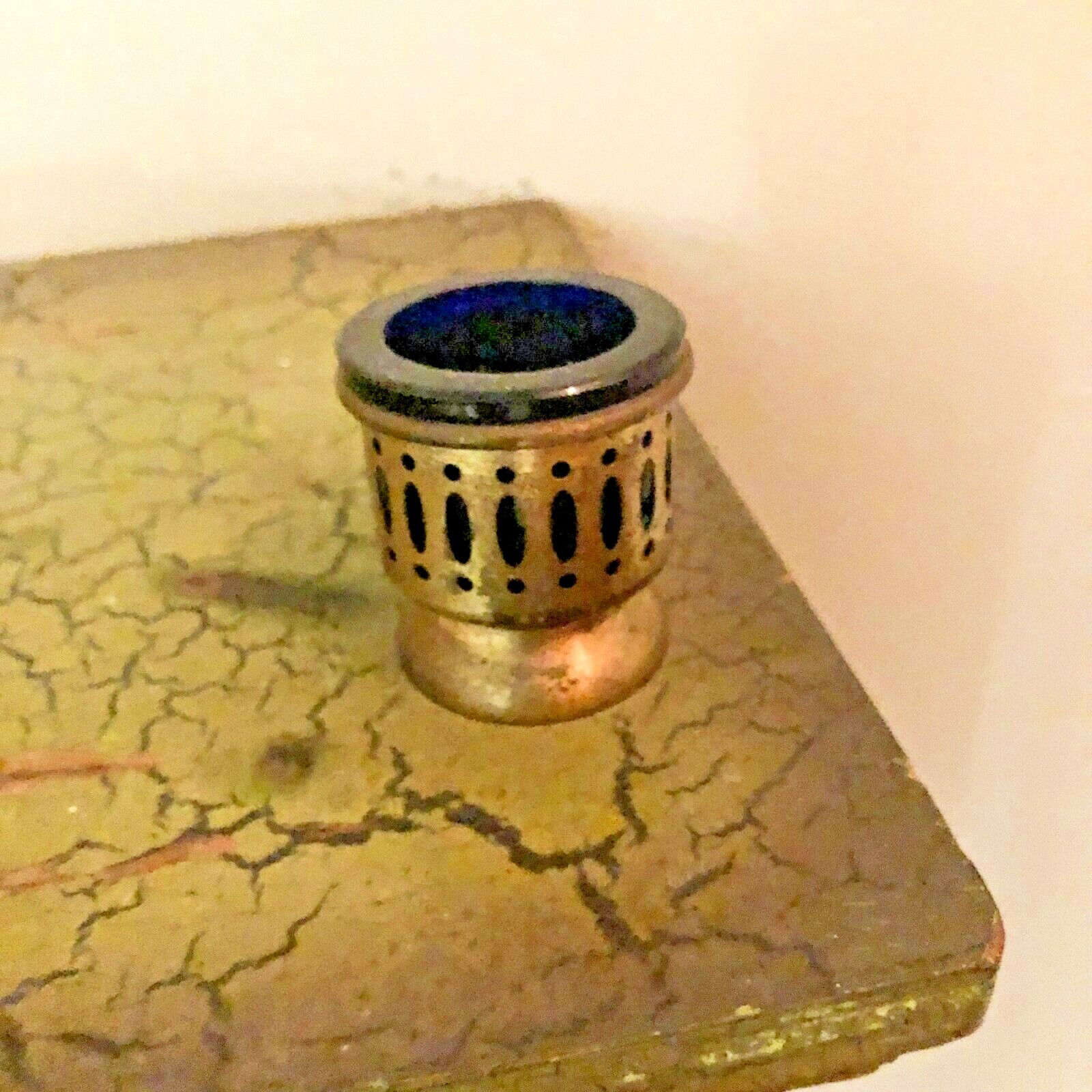 Vtg Hand Painted Folk Art Primitive Copper Lined Smoking Stand Cabinet ...