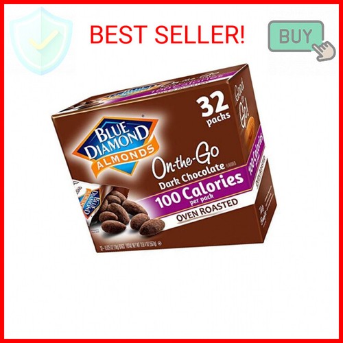 Blue Diamond Almonds Dark Chocolate Cocoa Dusted Snack Nuts, 100 ...