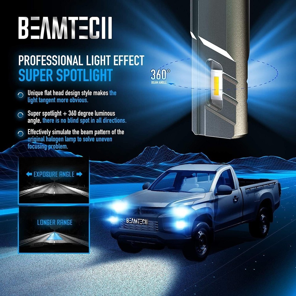 BEAMTECH H11 Fog Bulb, 6500K White G-XP Chips High Brightness Plug and Play o... | eBay