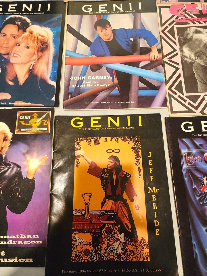Lot 10 Vintage Genii Magic Magazines 1993-1994 Lance Burton Jeff ...