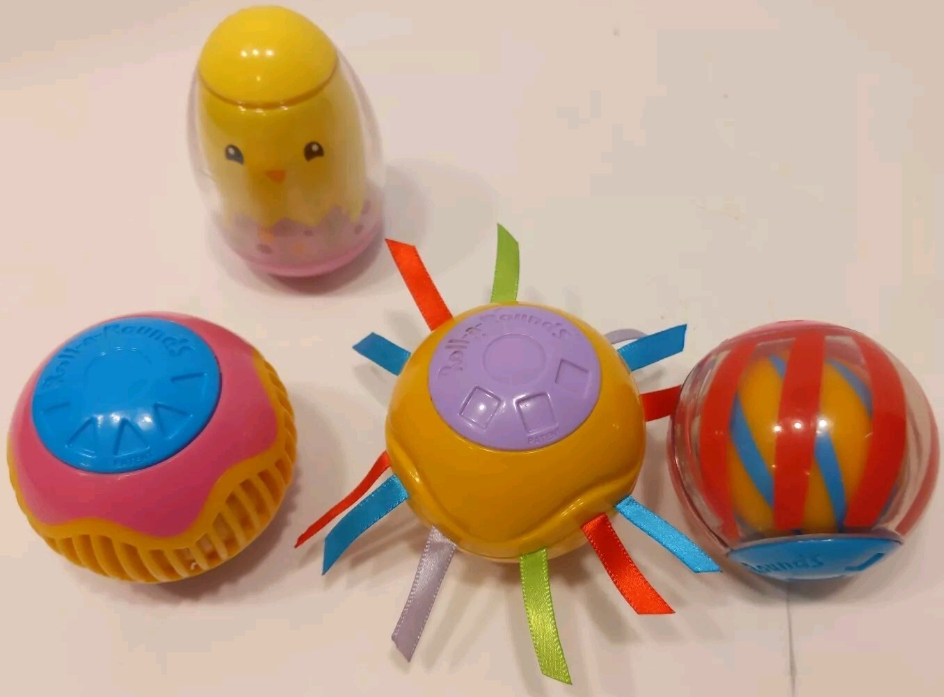 Lot Of 3 Fisher Price Roll A Rounds + 1 Hasbro Weeble Wobble Easter ...