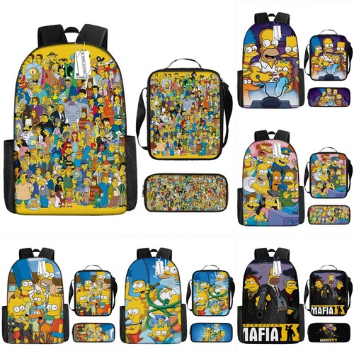 Kids The Simpsons School Bag Set Backpack Crossboy Shoulder Bag Pen Bag ...