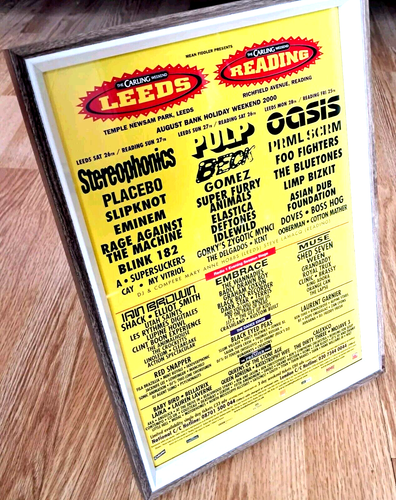 Leeds Reading 2000 magazine promo Framed advert Oasis Pulp Foo Fighters ...
