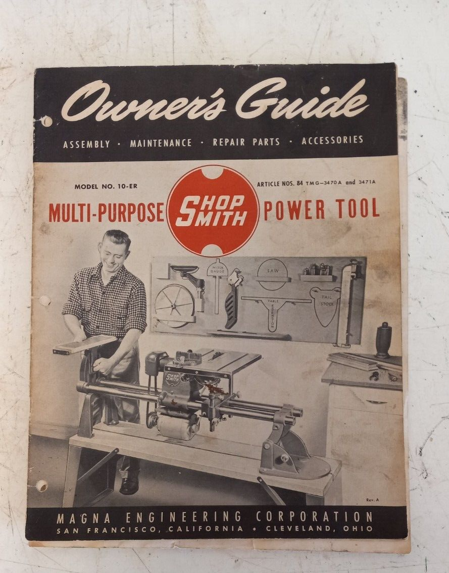 Original Shopsmith 10ER Woodworking System Table Saw, Drill Press, accessories | eBay