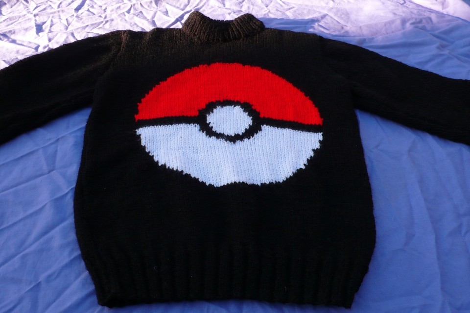 Child's Pokemon sweater knitting pattern in DK. Jumper, pullover. | eBay UK