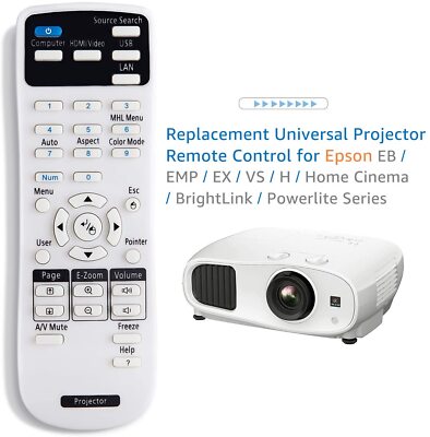 US Replacement Remote Cpmtrol For Epson EMP-TWD3 EMP-TWD1 MovieMate 50 ...