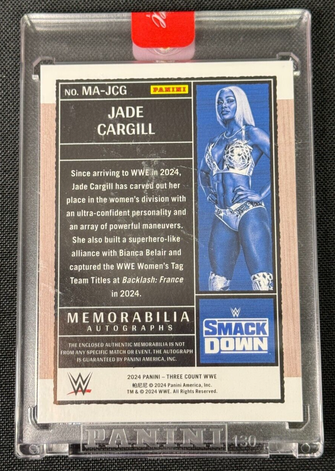 Jade Cargill 2024 Panini Three Count WWE Memorabilia Autograph Blue ...