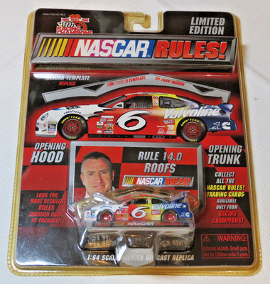Nascar Rules #6 Mark Martin Limited Edition Racing Champions 99 Ford ...