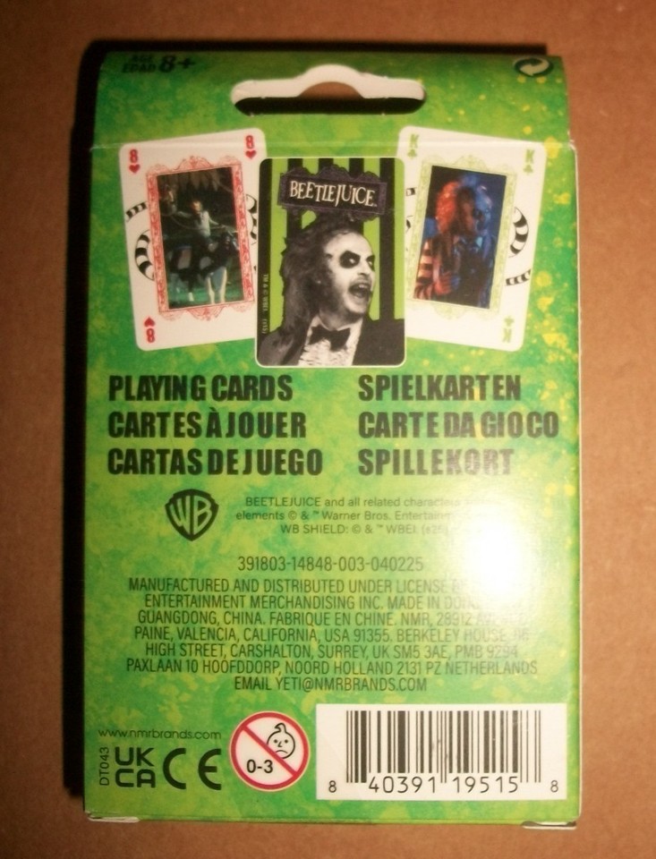 Beetlejuice WB film themed playing cards Aquarius 52+2 jokers unopened ...