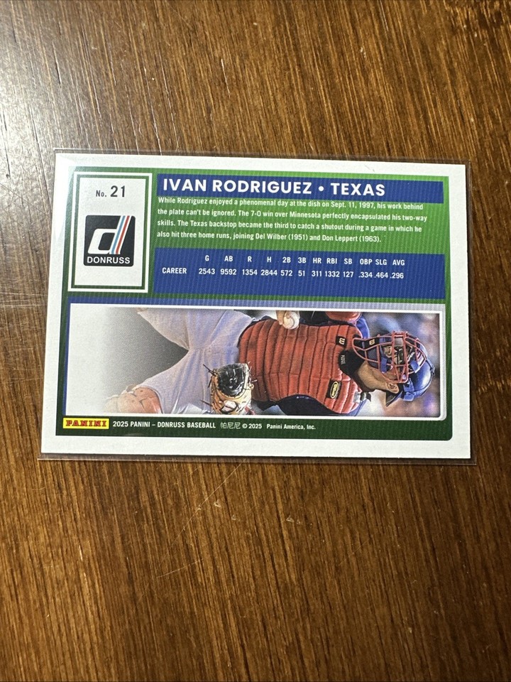2025 Panini Donruss Ivan Rodriguez Pink Ice /99 #21 | eBay