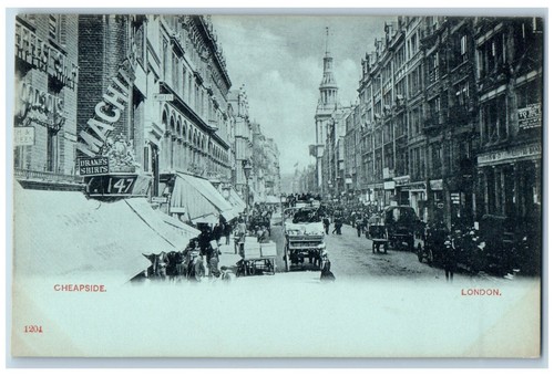 London England Postcard Cheapside Street View Business Area c1905 | eBay