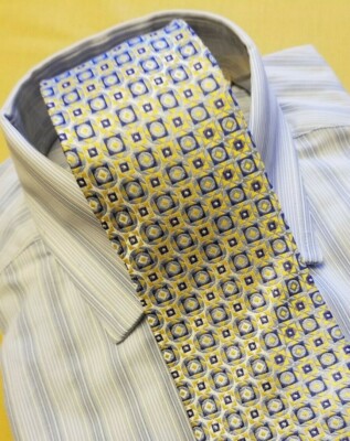 CAPE COD silk tie YELLOW BLUE | eBay