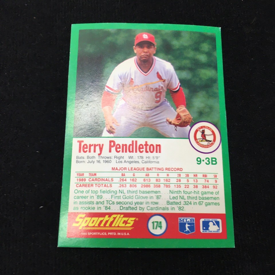 1990 Sportflics Baseball Card TERRY PENDLETON #9 Cardinals •VG‼ •SHIP ...
