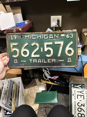 1963 Michigan License Plate 562-576 A-Trailer -A | eBay