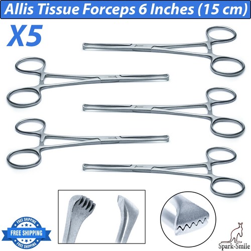 Surgical Allis Tissue Forceps 6 inches Dental Artery Clamps Veterinary ...