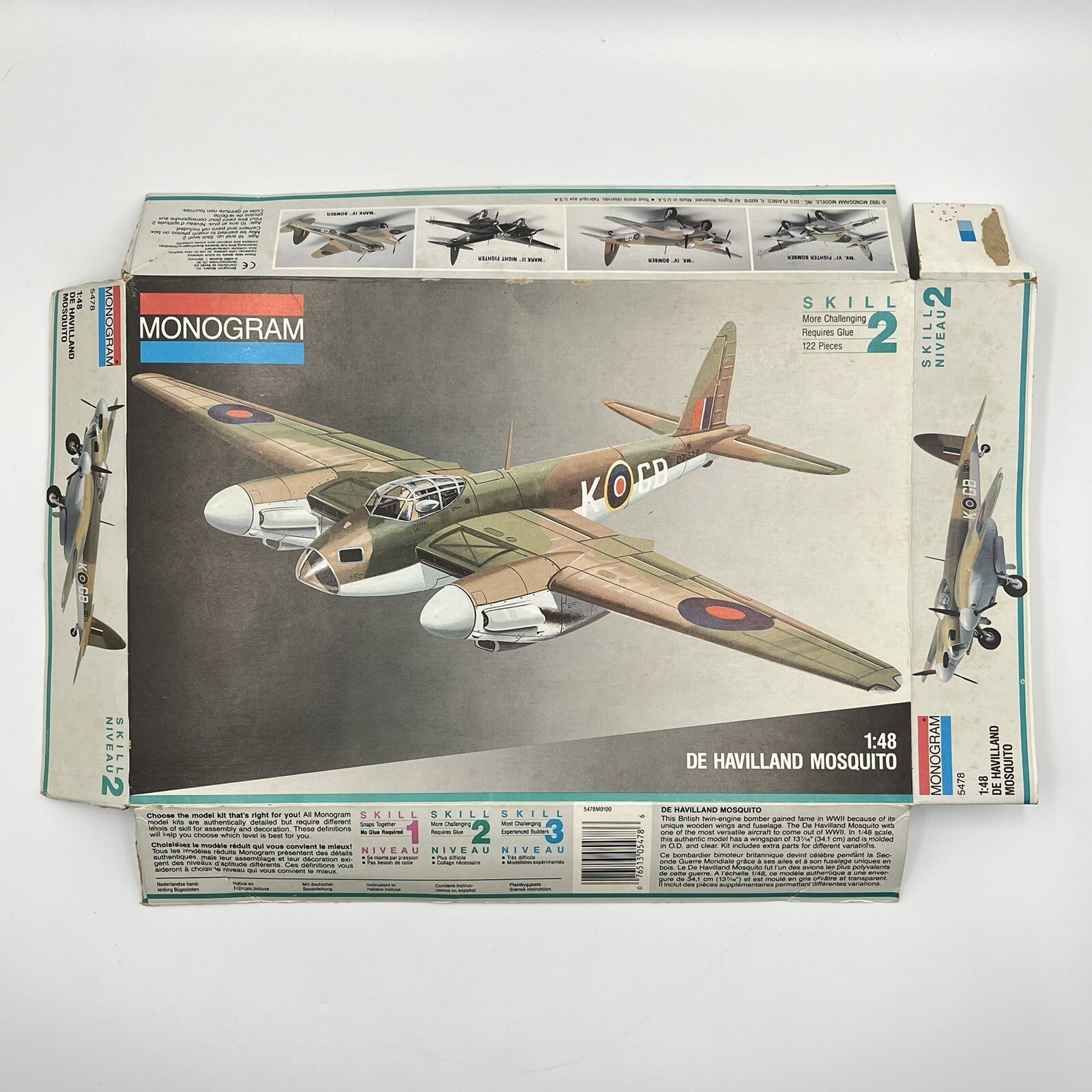 Monogram De Havilland Mosquito Bomber Plane 1/48 Scale Plastic Model ...