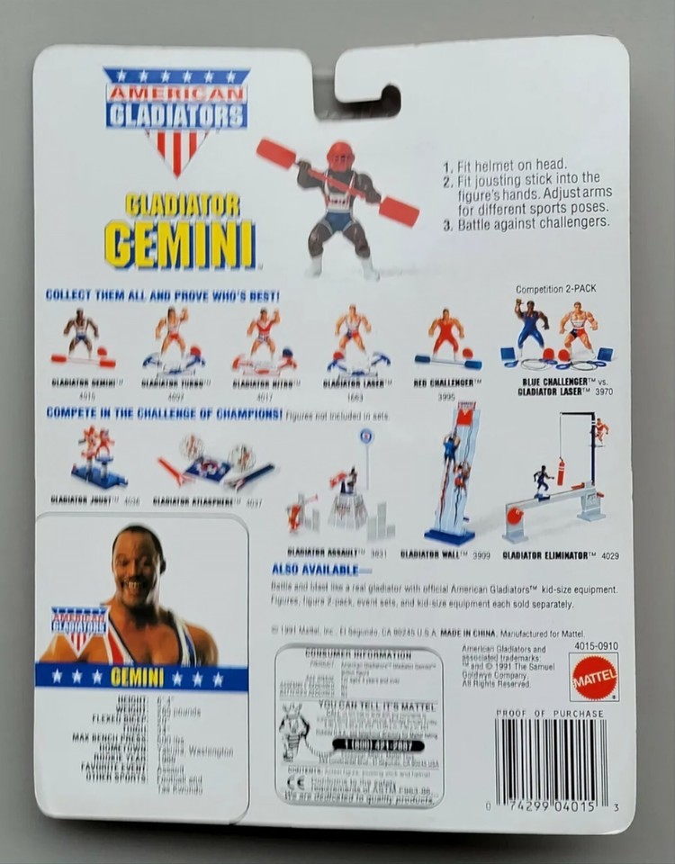 wwf ljn hasbro wrestling superstars american gladiators gemini action ...