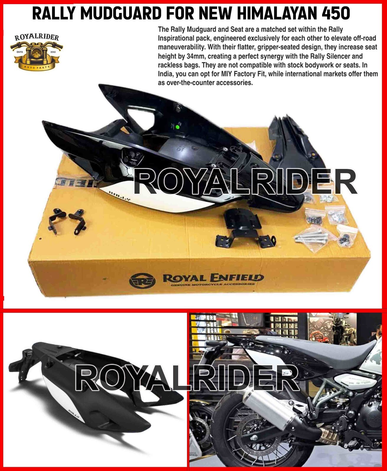 "RALLY MUDGUARD" FIT FOR ROYAL ENFIELD NEW HIMALAYAN 450 | eBay